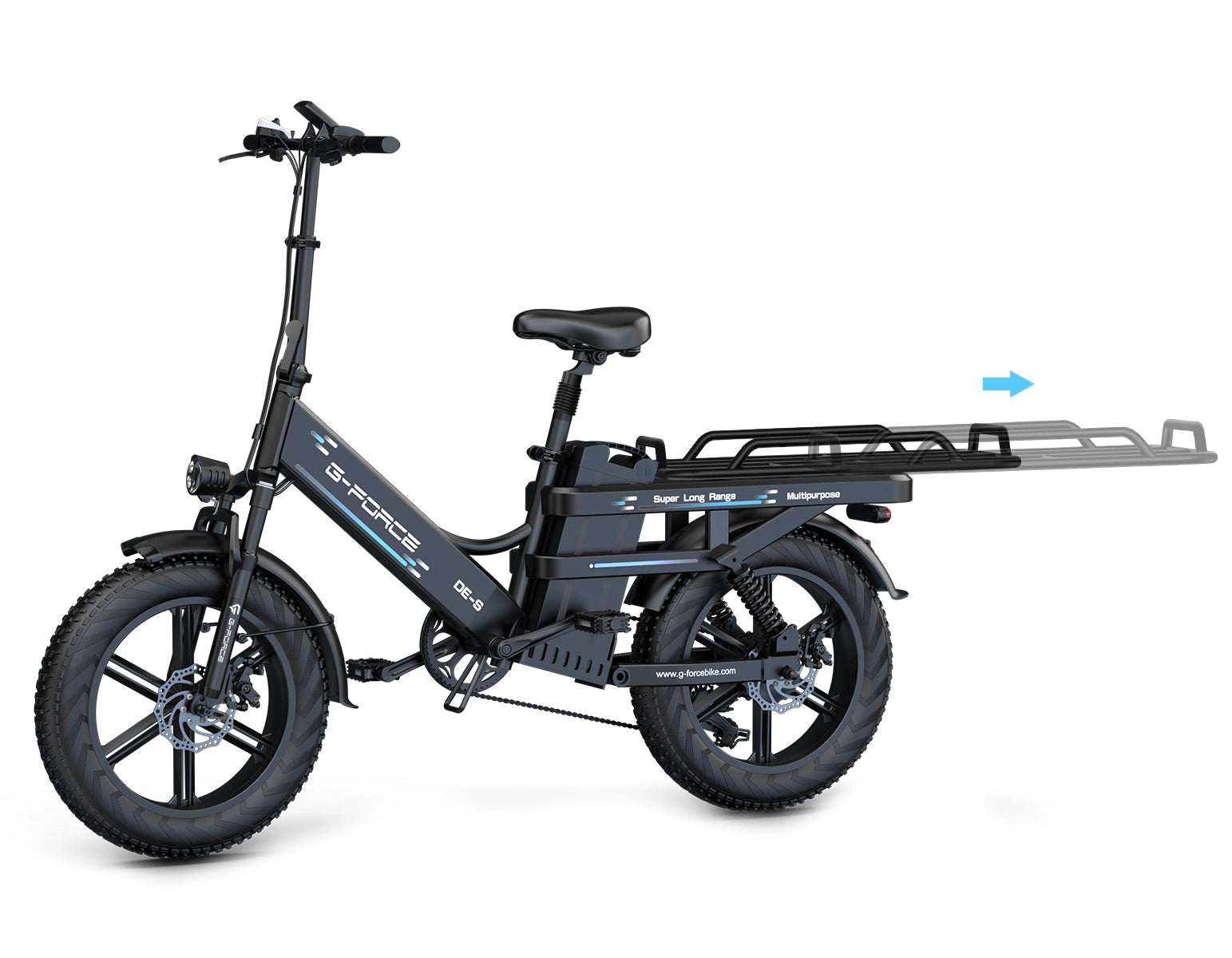 G-FORCE DE-S Wide Cargo E-Bike: 160 Mile Range, 750W, 400lb Load
