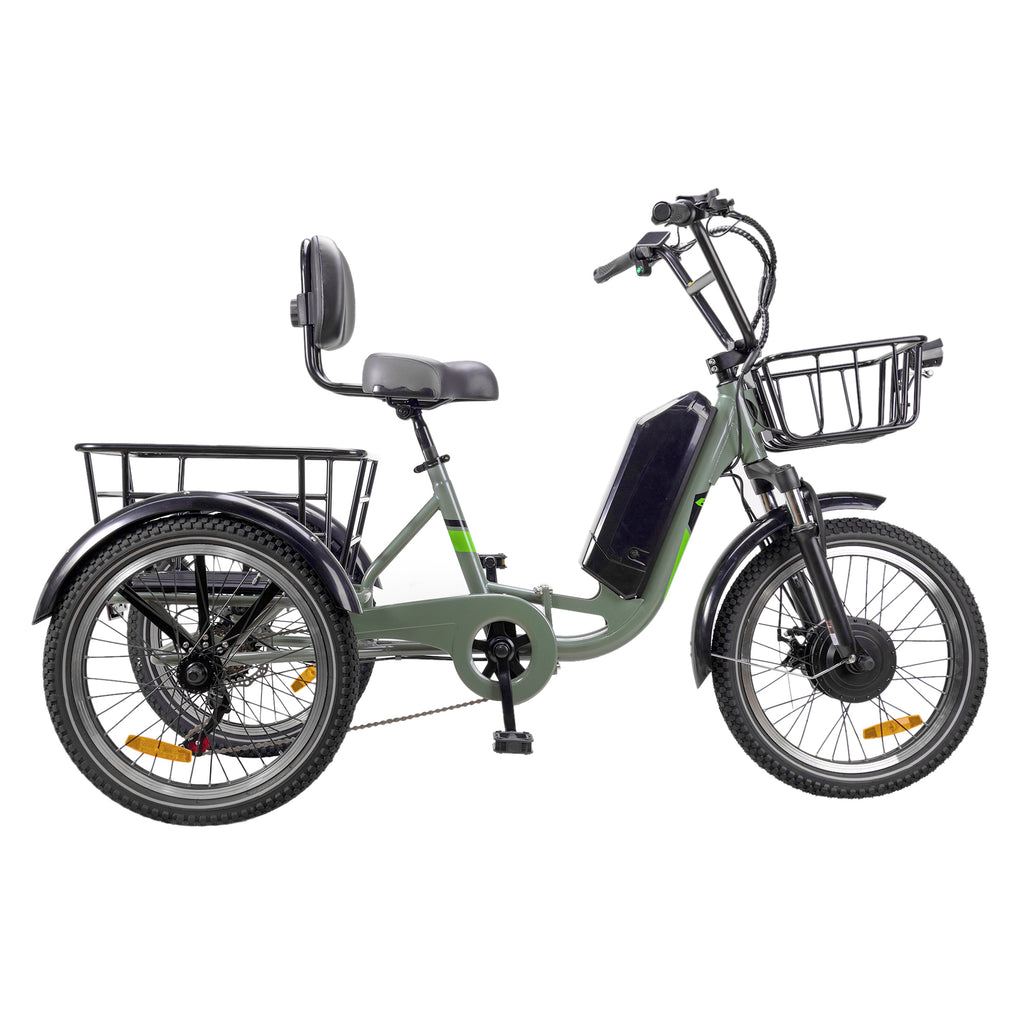 NAKTO S02 Electric Trike: 500W Motor, 48V Battery, 3-Wheel E-Bike