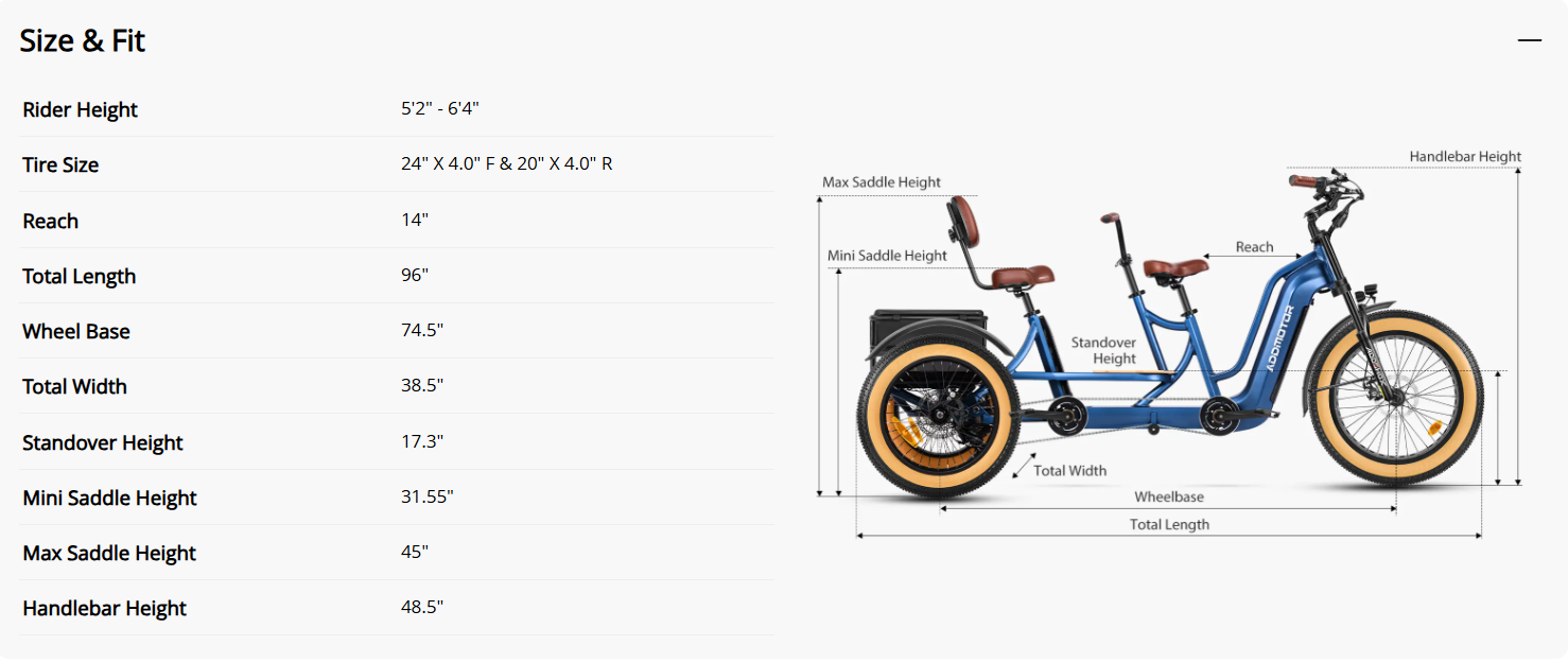 Addmotor M-380 Tandem eTrike – Dual Rider Electric Trike