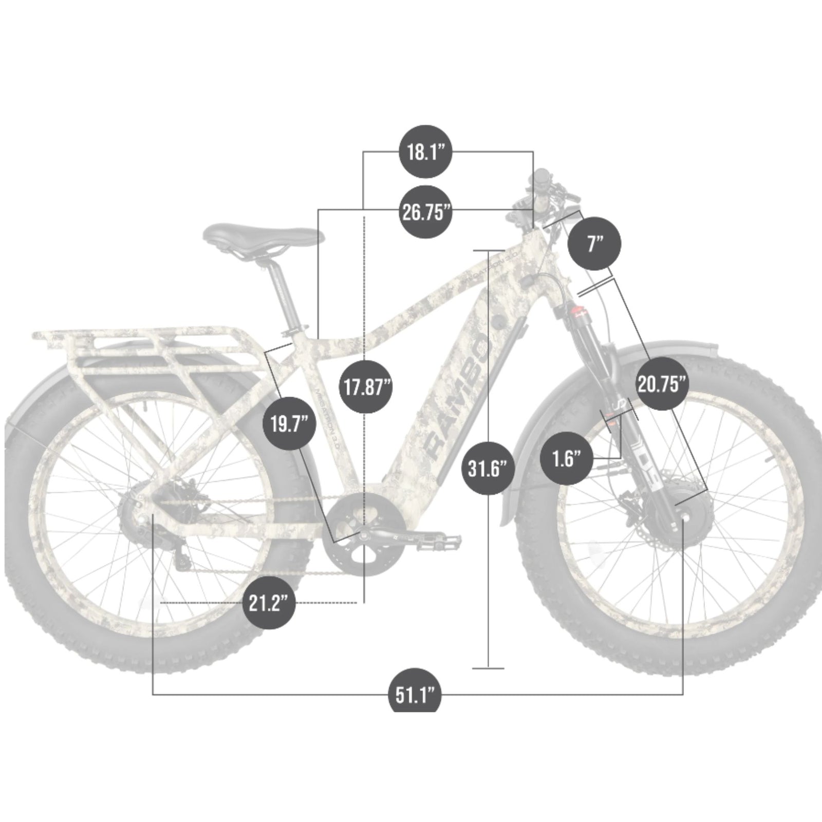 Rambo 1000W Megatron All-Wheel Drive Dual Motor Step-Over Electric Bike ...